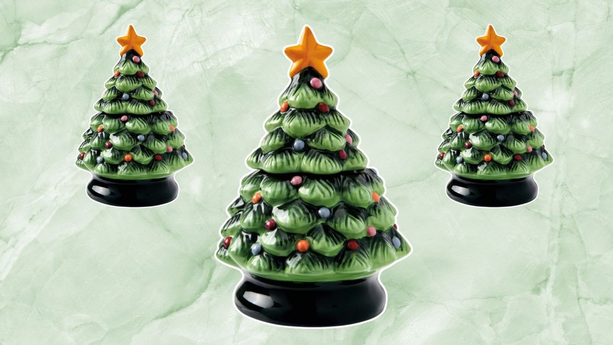 The Aldi ceramic Christmas tree candle is giving cozy vibes | Real Homes
