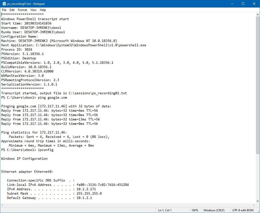 How To Record A Powershell Command Session On Windows 10 Windows Central