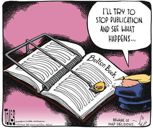 Political Cartoon U.S. Trump Bolton book | The Week