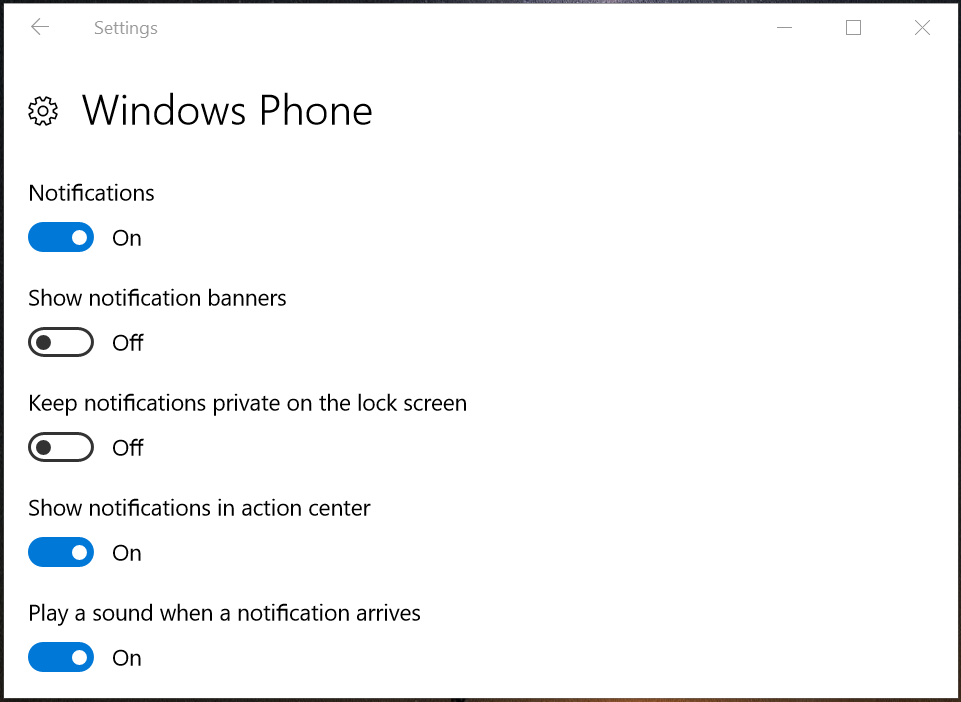 How to disable Windows Phone notifications in Windows 10 PC | Windows ...
