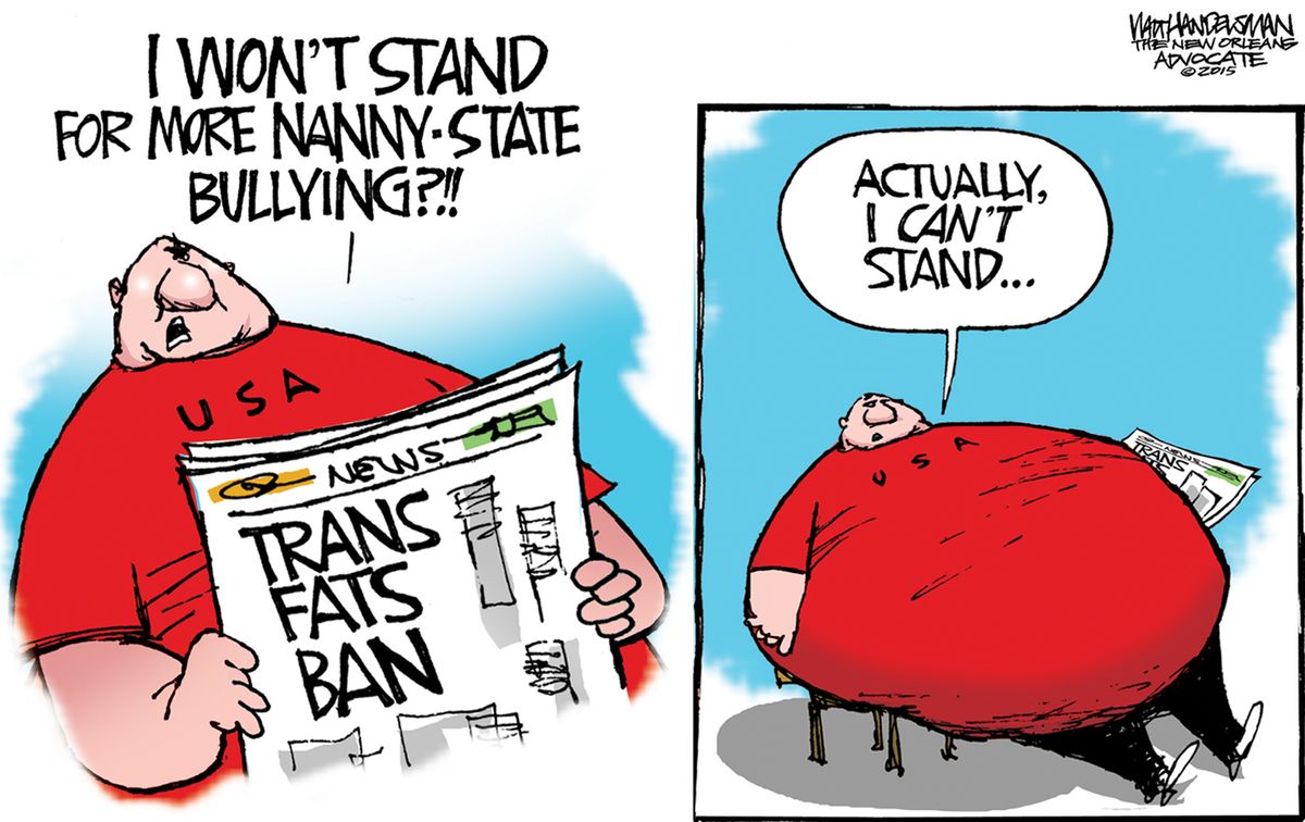 Editorial cartoon Trans Fats Ban | The Week