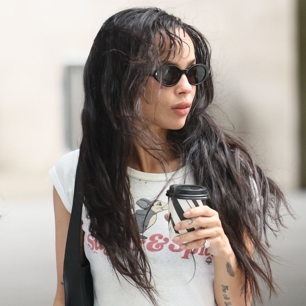 Zoë Kravitz Swaps Track Shorts for Fall 2025's Wide-Leg Trousers Trend | Marie Claire