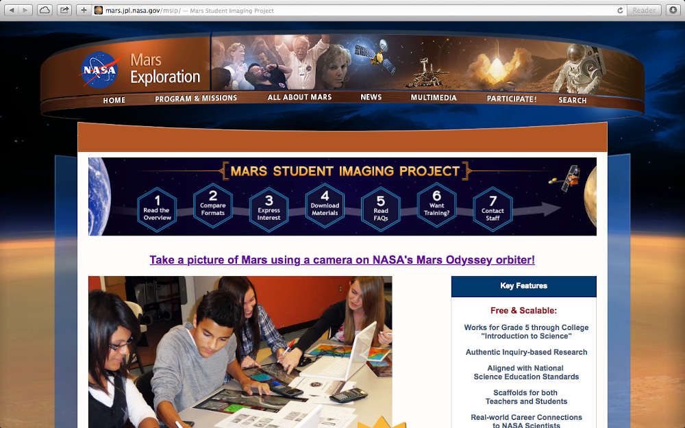 NASA's Mars Student Imaging Project: Free Online Science Curriculum ...