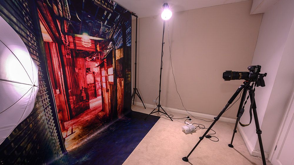 Use a printed backdrop to do a location shoot from your own home ...