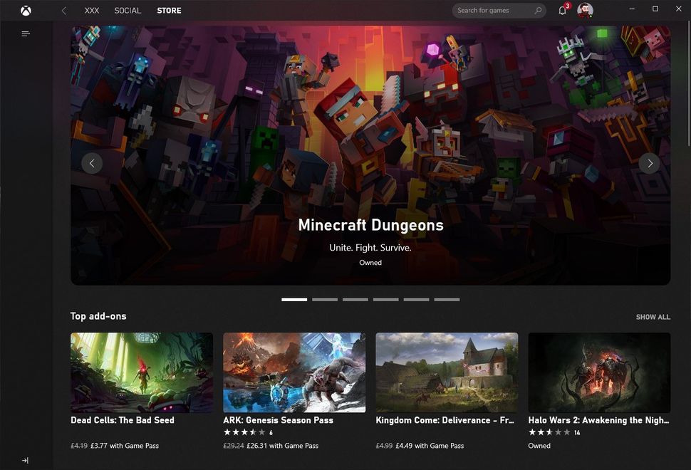 'Mercury' is the code name of a large Xbox Store update, coming soon ...