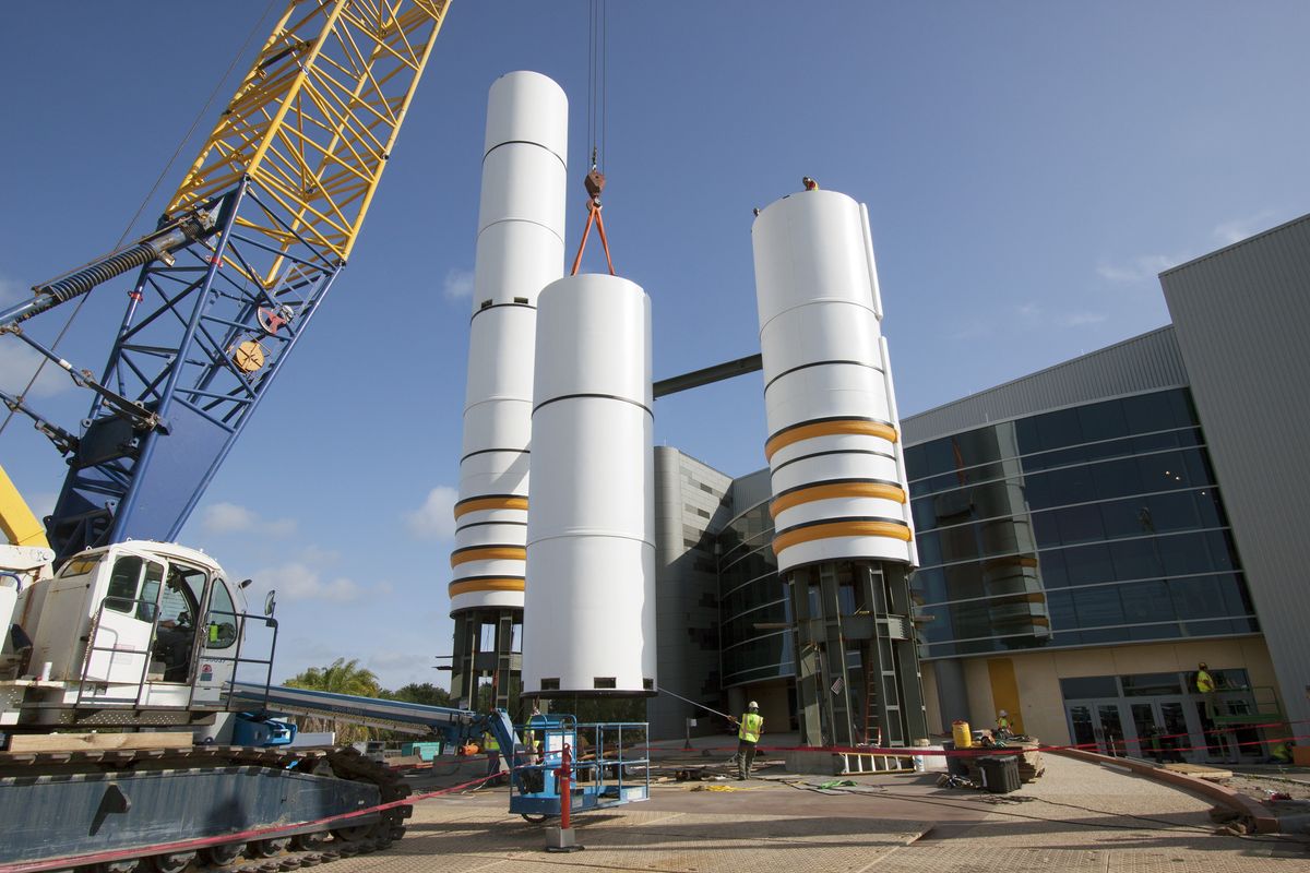 Solid Rocket Boosters Rise at Space Shuttle Atlantis Exhibit | Space
