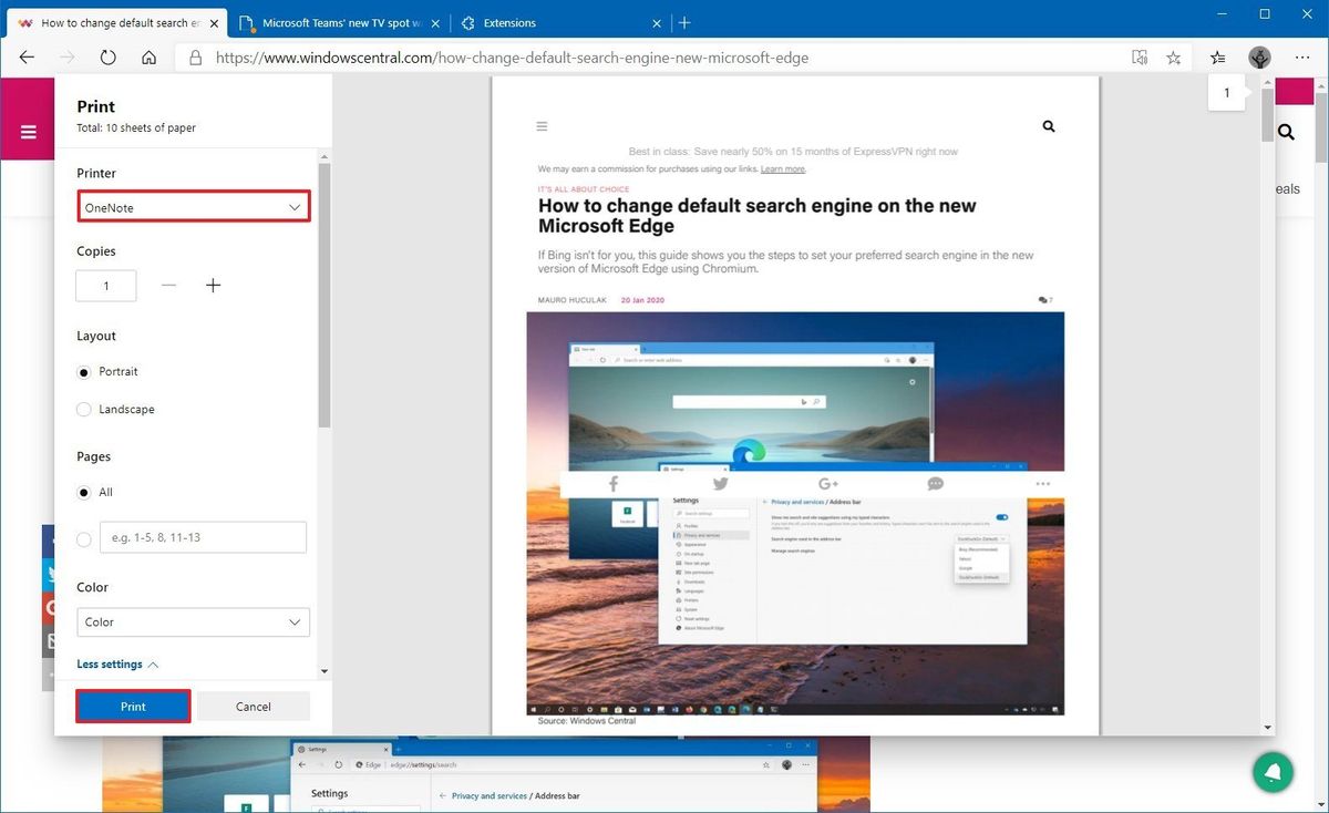 How to use the new Microsoft Edge print features | Windows Central