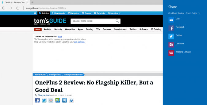 How to Share a Web Page in Edge Browser | Laptop Mag