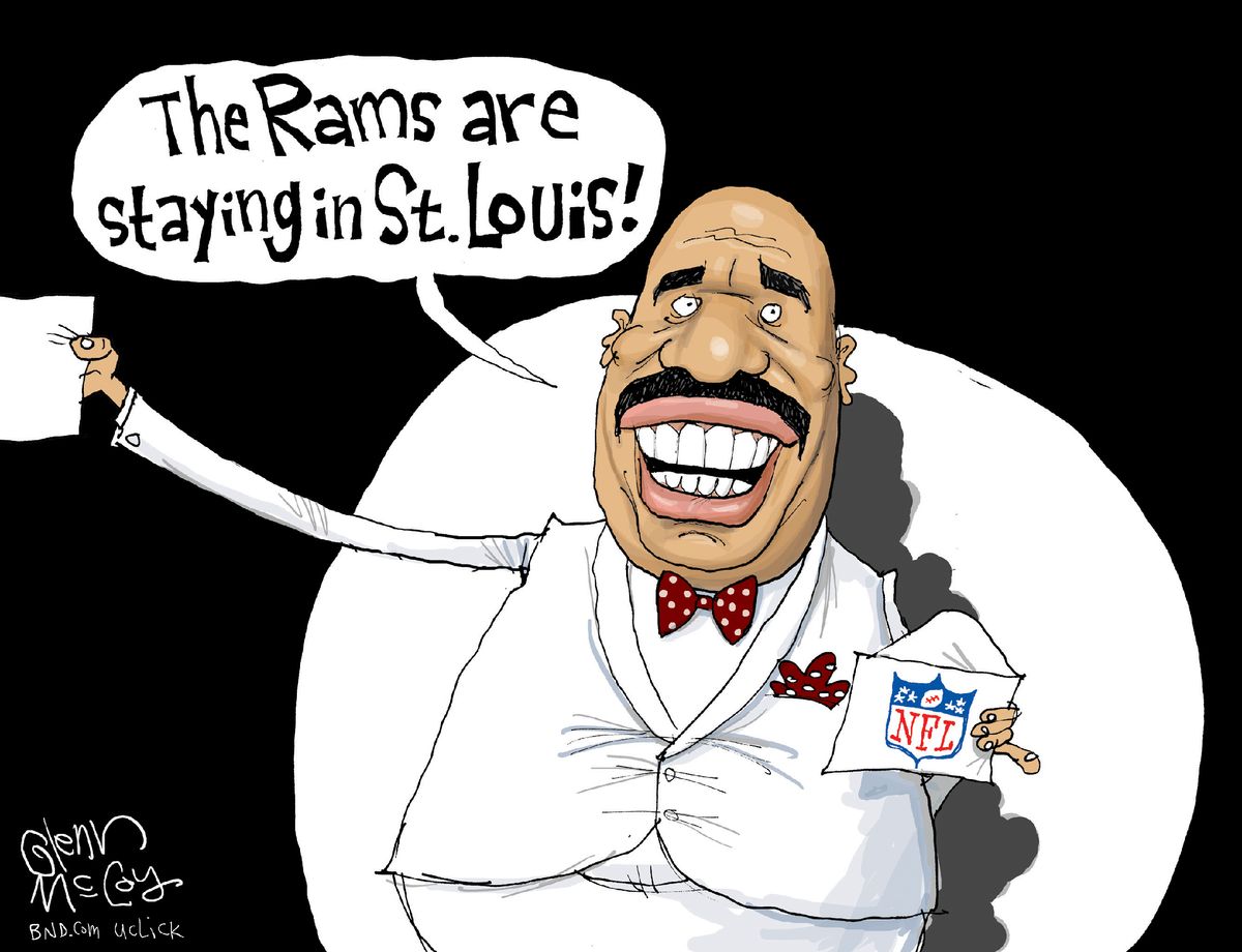 Editorial cartoon Sports Rams NFL Steve Harvey | The Week