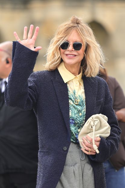 Meg Ryan Stages a Paris Fashion Week Comeback in Fancy Loewe Sweatpants ...