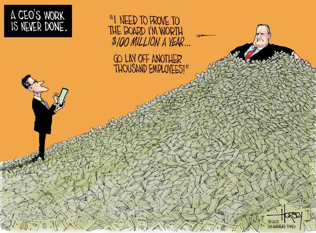 Editorial cartoon U.S. CEO Layoffs | The Week