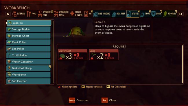 Grounded guide: List of building parts, utilities, and more | Windows ...