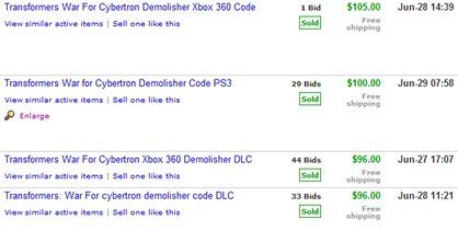 Transformers DLC codes are going for more than $100 on eBay | GamesRadar+