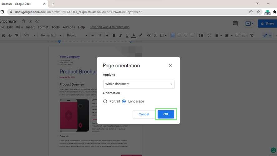 How to display a page in landscape mode in Google Docs | Laptop Mag