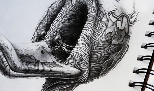 Classic toons get a creepy graphite makeover | Creative Bloq
