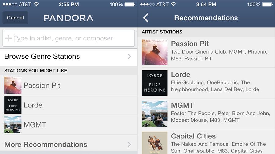 Pandora gets personal on iOS and Android, adds artist recommendations ...