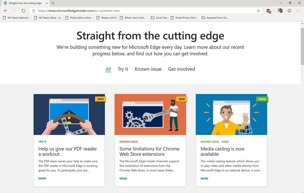 Microsoft Edge Dev channel gets first weekly update with media casting ...