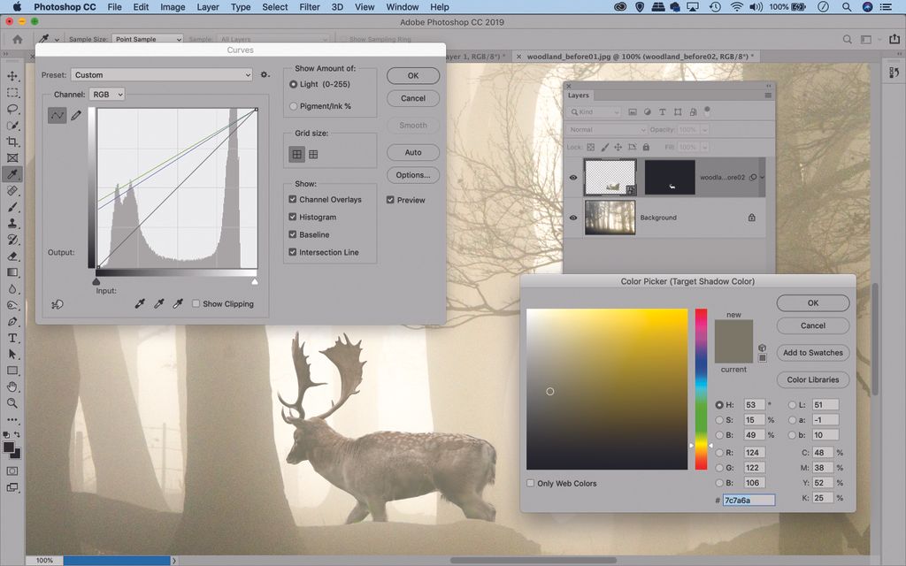 Merge two photos in Photoshop CC to create a landscape with a striking ...