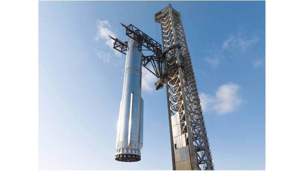 SpaceX moves giant Super Heavy rocket to pad ahead of Starship Flight ...