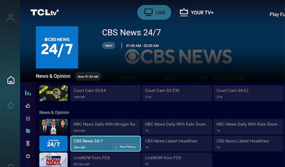 TCLtv+ Adds 23 CBS Fast Channels | TV Tech