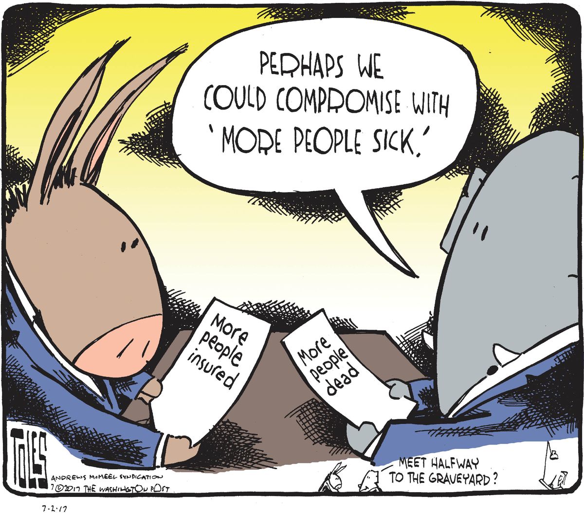Political cartoon U.S. GOP health-care bill more sick people | The Week
