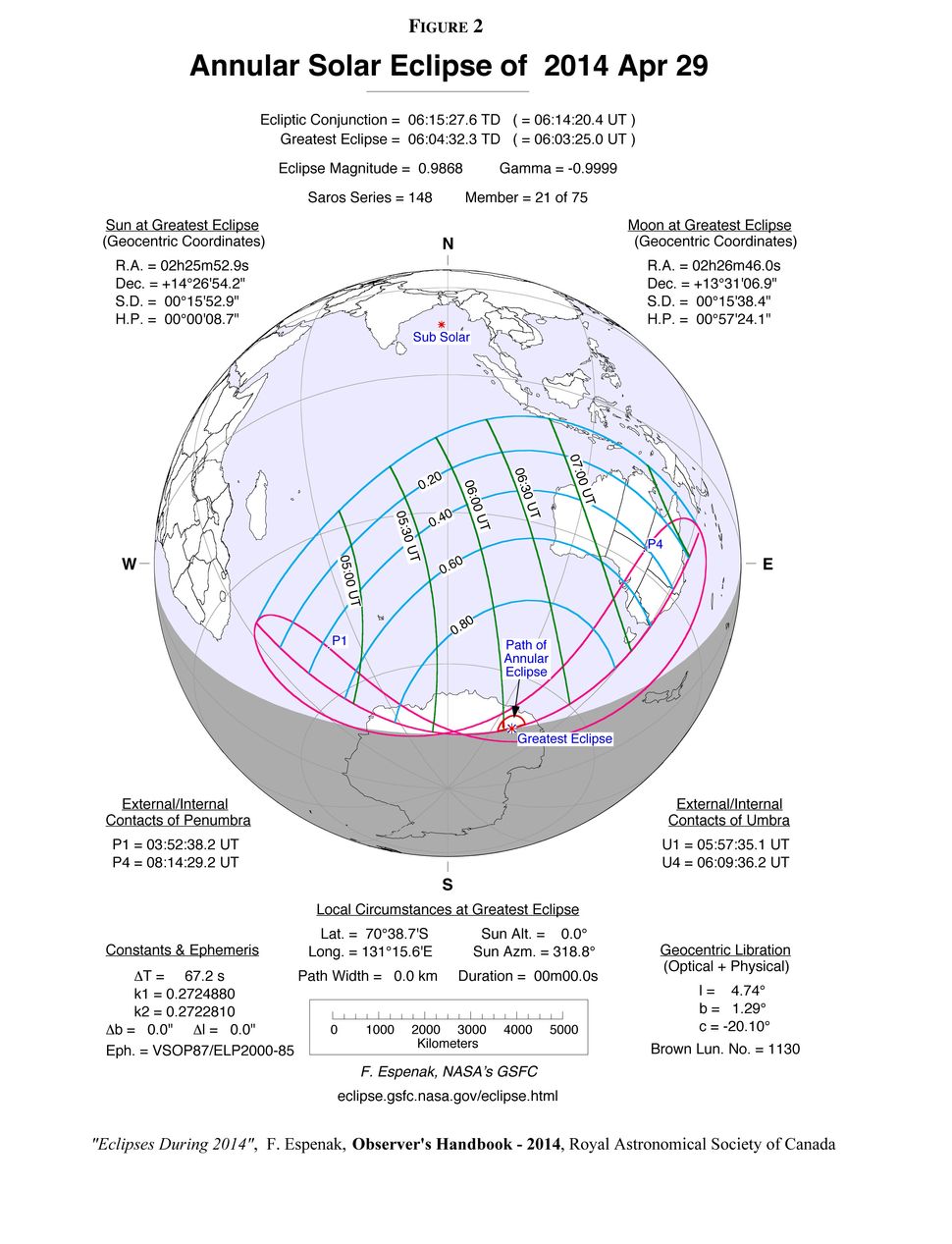 'Ring of Fire' Annular Solar Eclipse of April 29, 2014 (Visibility Maps ...