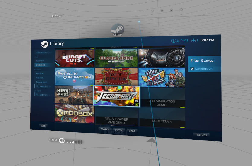 Beta SteamVR Interface Is Easy To Navigate, Offers Plenty Of ...