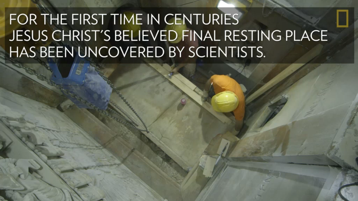 Archaeologists expose the burial bed in tomb of Jesus Christ for first ...
