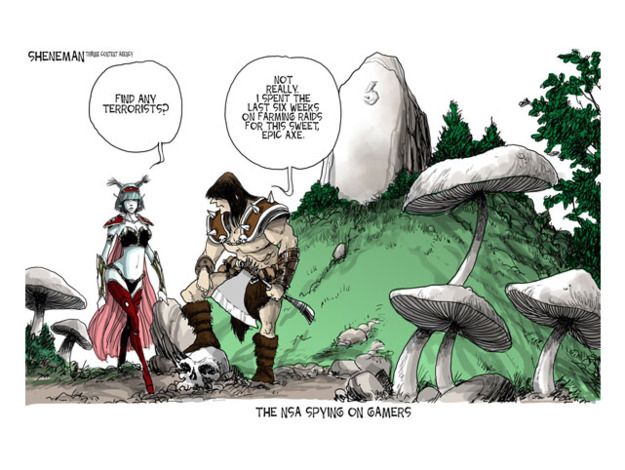 Political cartoon NSA spying video games | The Week