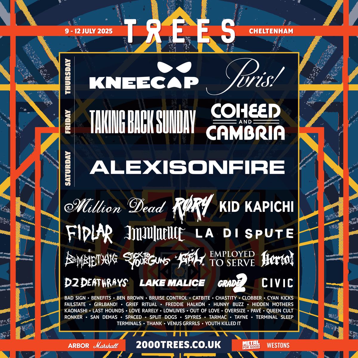 2000 Trees announces five headliners for 2025: Kneecap, Pvris, Taking ...