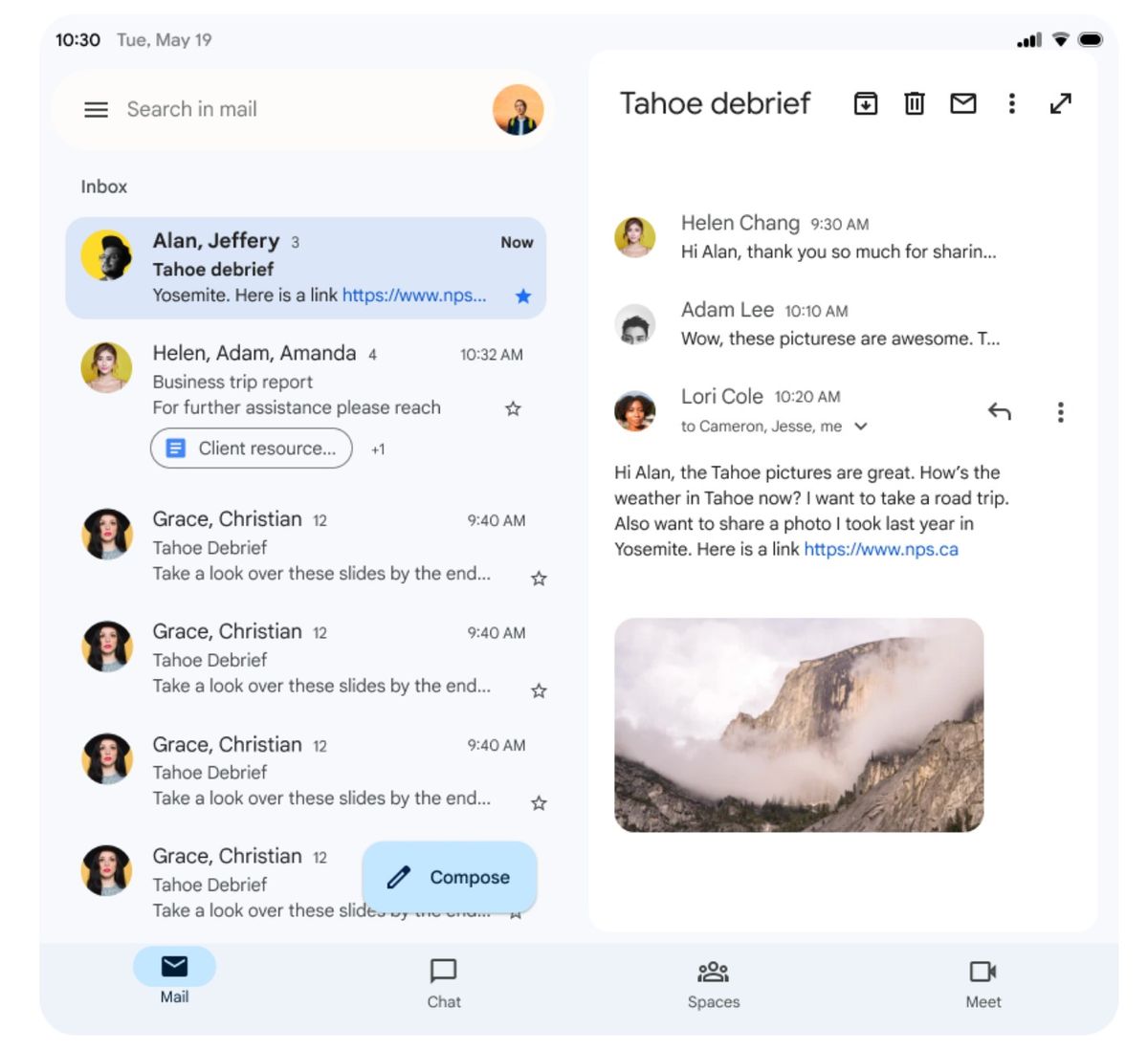 Gmail's visual refresh makes it more friendly with foldable phones ...