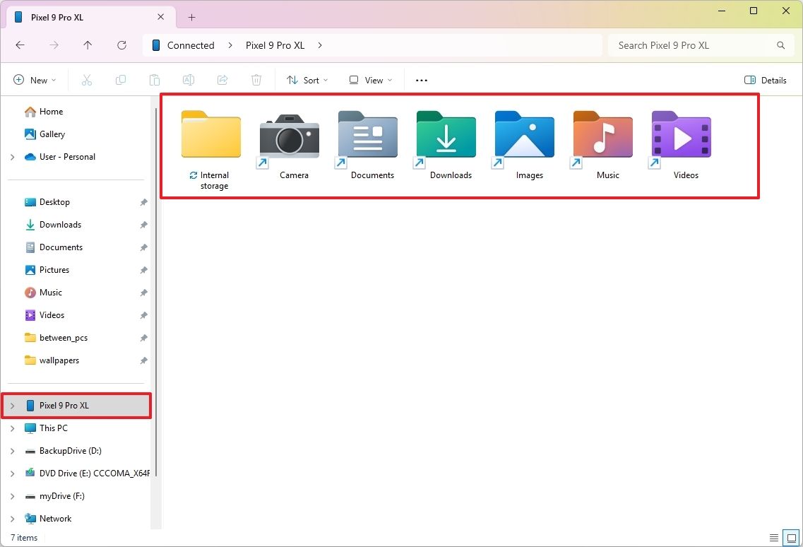 How to browse Android storage on Windows 11 without cables | Windows ...