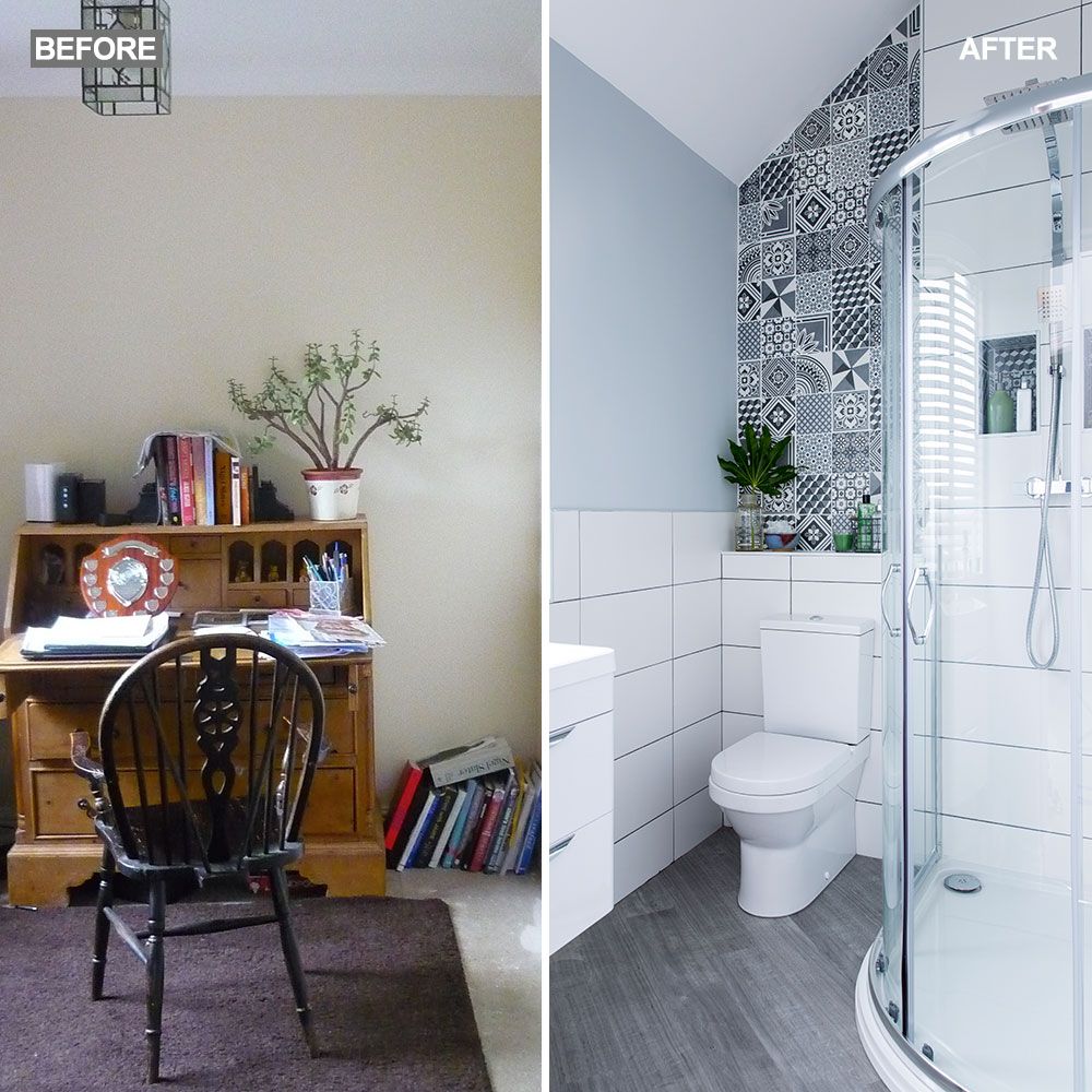 Before and after – a compact study becomes a smart shower room | Ideal Home