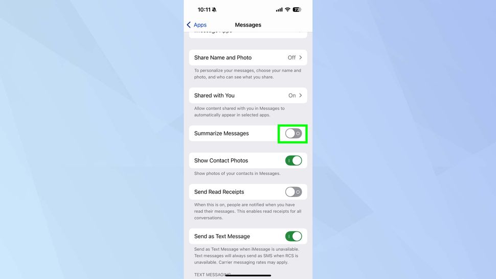 How to turn off AI message summaries on your iPhone | Tom's Guide