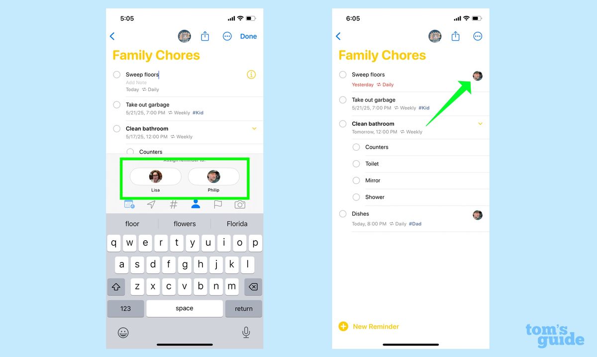 How to share and assigns tasks in reminders on your iPhone | Tom's Guide