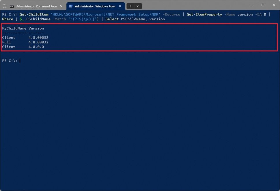 Check .NET Framework version on Windows 10 and 11 | Windows Central