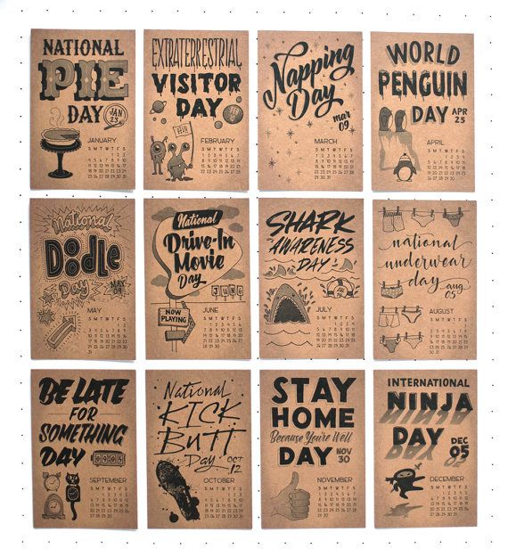 Illustrated calendar highlights silly holidays | Creative Bloq