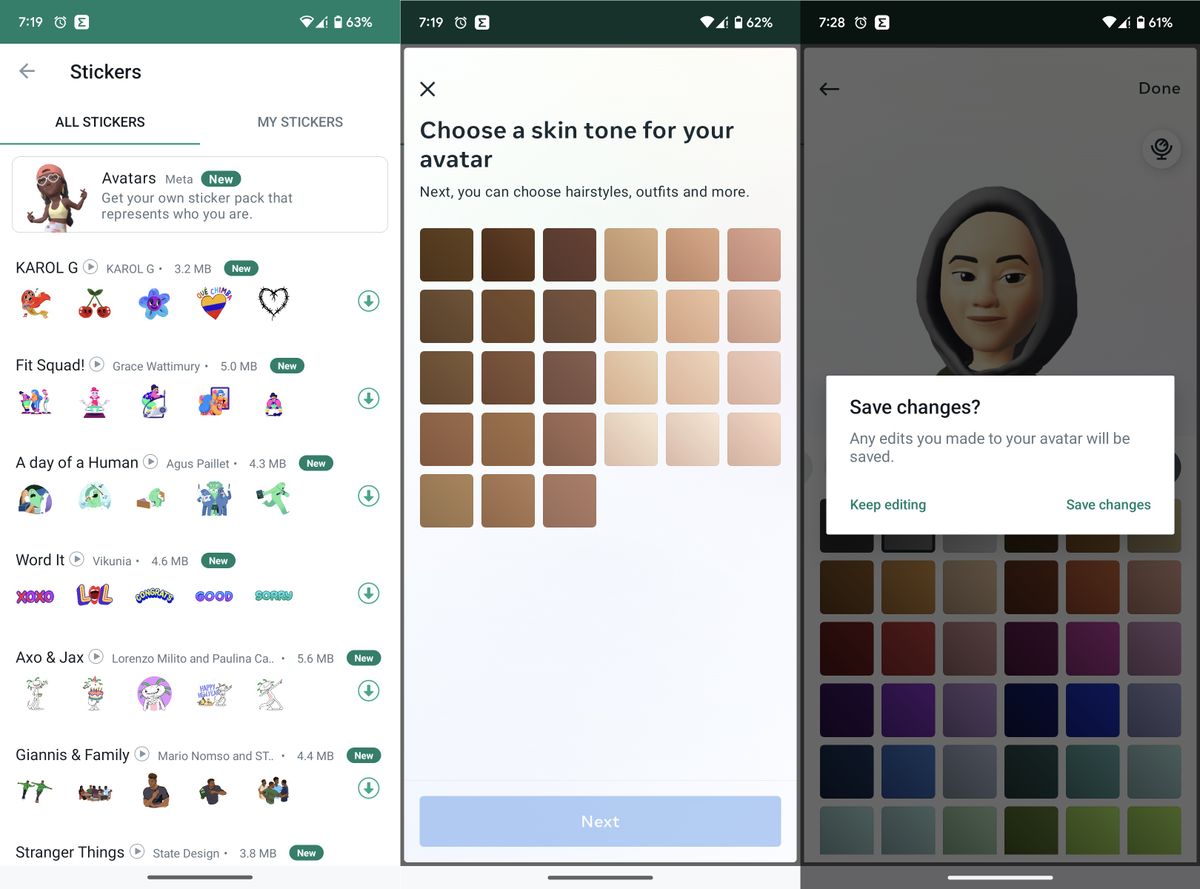 How to create an avatar in WhatsApp and set it as your profile image ...