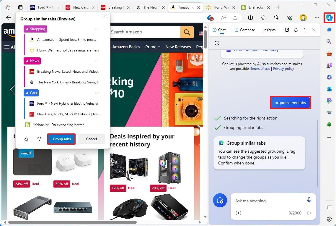 How to organize tabs on Microsoft Edge with Copilot on Windows 11 ...