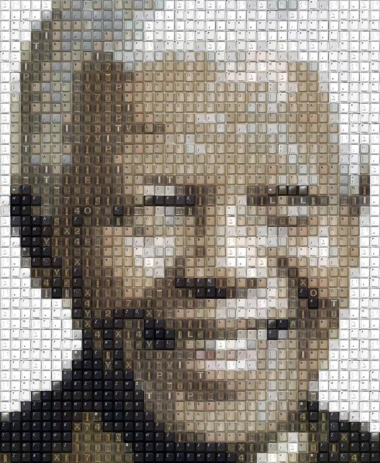 Computer-key mosaics portray famous faces | Creative Bloq