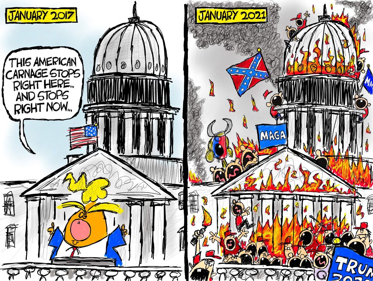 Political Cartoon U.S. Trump capitol riots mob | The Week