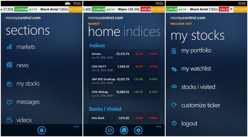 Moneycontrol app gets a nice refresh for Windows Phone; Windows 8 app ...