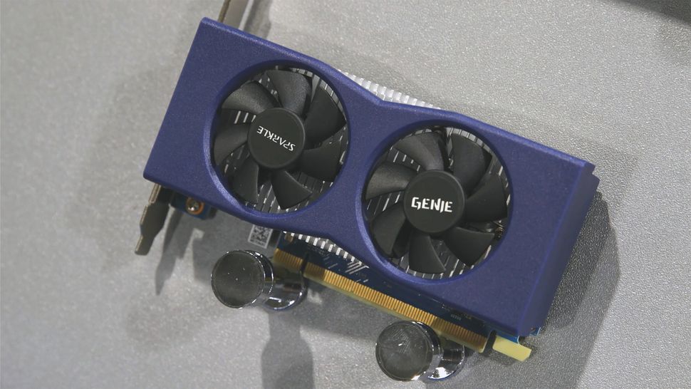 Intel Arc GPUs shown in all flavors — BTF design with hidden connectors, blower-type coolers ...