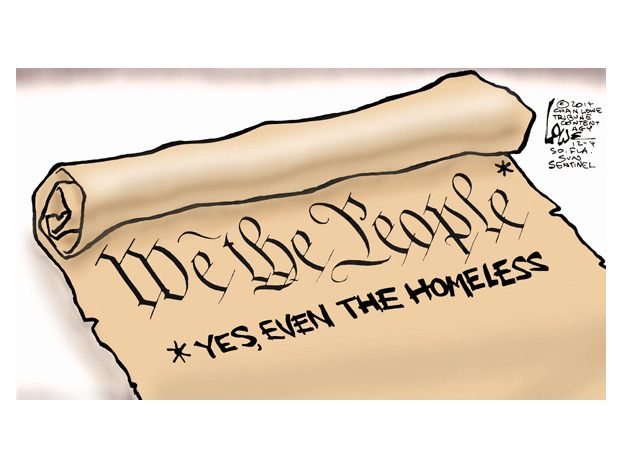 Political cartoon constitution homeless | The Week