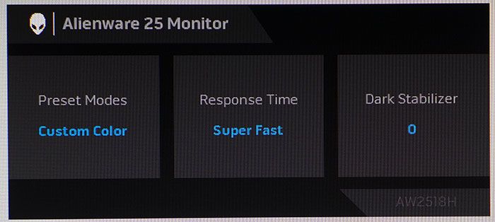 Alienware AW2518H OSD Setup & Calibration