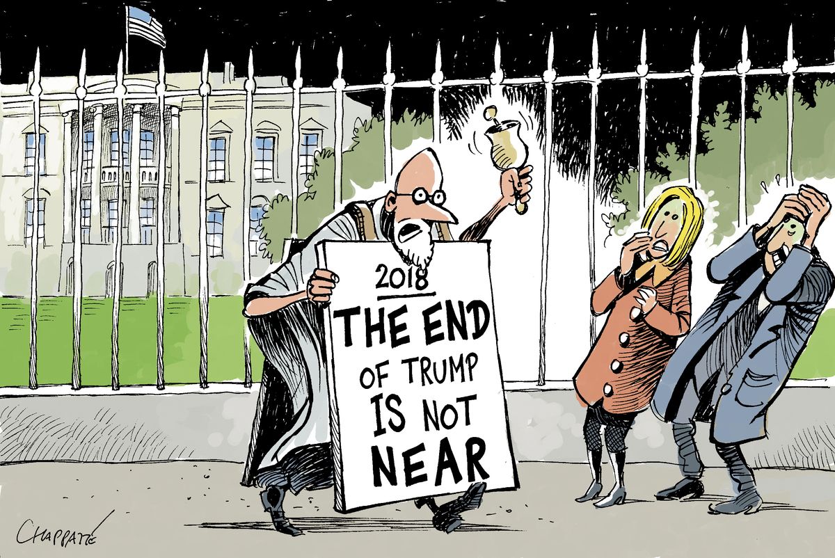 Political cartoon U.S. Trump one year | The Week