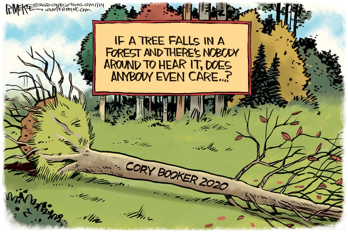 Political Cartoon U.S. Cory Booker 2020 drop out | The Week
