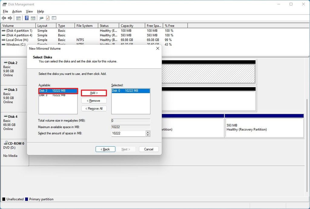 How to create mirror volume on Windows 11 | Windows Central