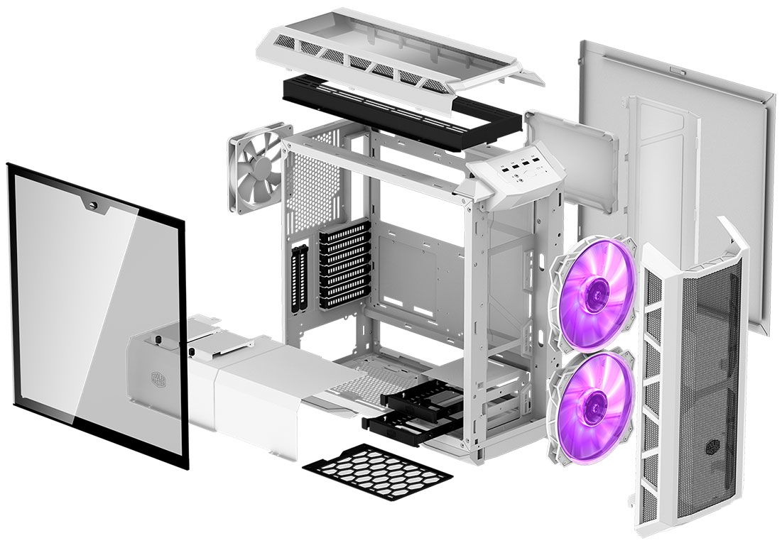 Cooler Master's mesh white MasterCase H500P is ready for custom paint ...