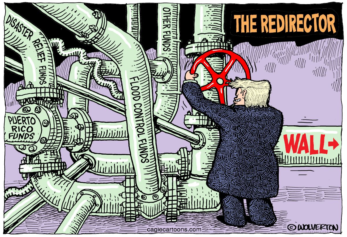 Political Cartoon U.S. Mulvaney the redirector pipes | The Week